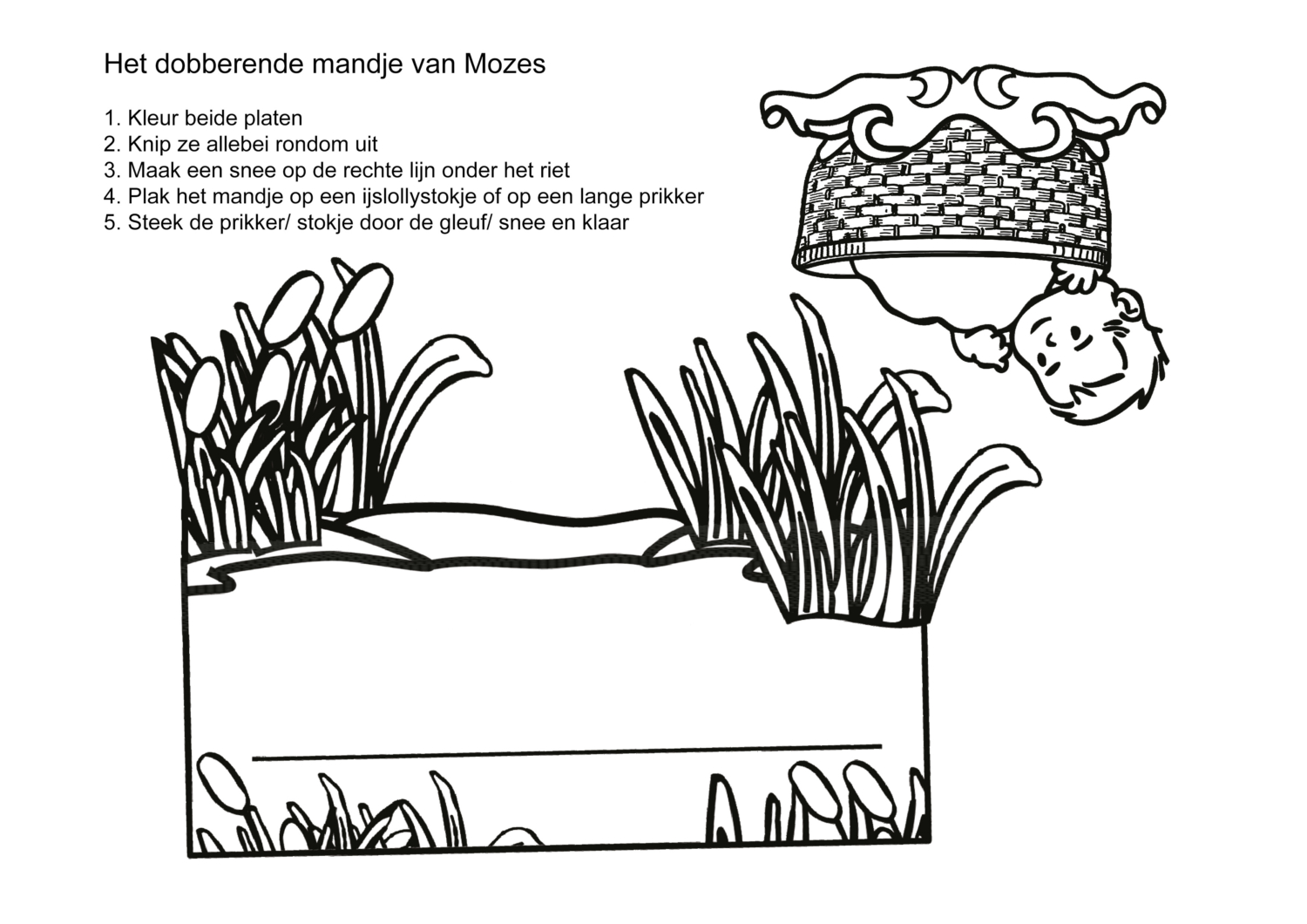 Kleur en knutselen over Mozes bij de verhalen welke jullie horen in de ...